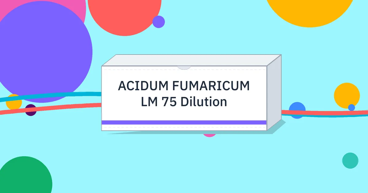 Symbolbild: Packung mit der Aufschrift ACIDUM FUMARICUM LM 75 Dilution (PZN 13275000) – Verfügbarkeit und Bezug in Apotheken in Frankfurt am Main