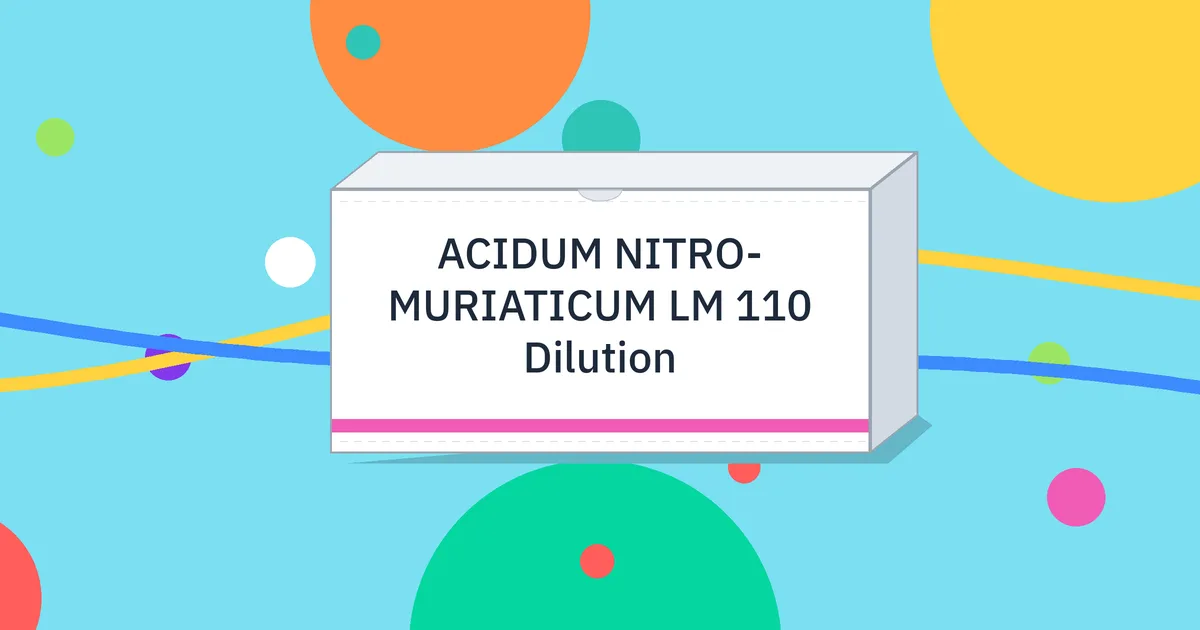 Symbolbild: Packung mit der Aufschrift ACIDUM NITRO-MURIATICUM LM 110 Dilution (PZN 13280745) – Verfügbarkeit und Bezug in Apotheken in Frankfurt am Main