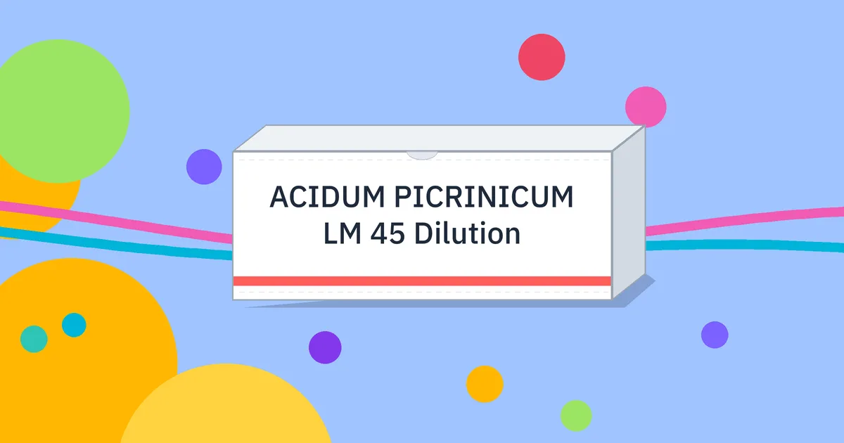 Symbolbild: Packung mit der Aufschrift ACIDUM PICRINICUM LM 45 Dilution (PZN 12753839) – Verfügbarkeit und Bezug in Apotheken in Frankfurt am Main
