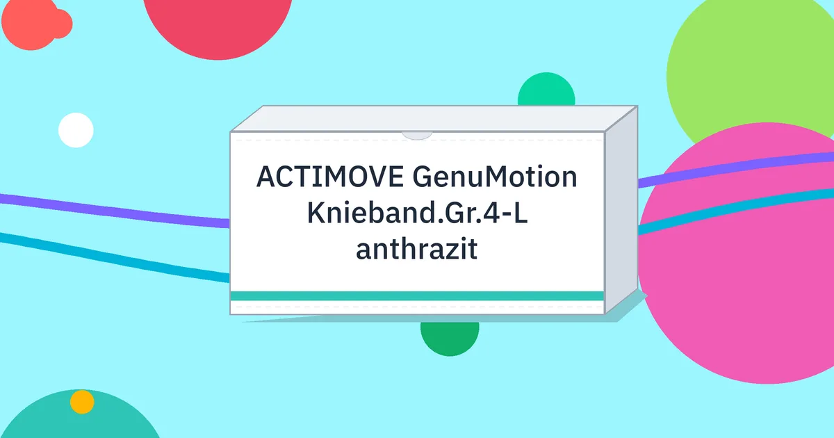 Symbolbild: Packung mit der Aufschrift ACTIMOVE GenuMotion Knieband.Gr.4-L anthrazit (PZN 17947956) – Verfügbarkeit und Bezug in Apotheken in Frankfurt am Main