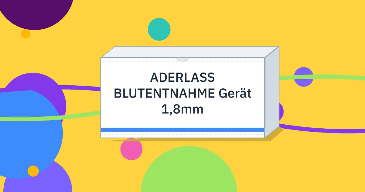 Symbolbild: Packung mit der Aufschrift ADERLASS BLUTENTNAHME Gerät 1,8mm (PZN 09251554) – Verfügbarkeit und Bezug in Apotheken in Frankfurt am Main