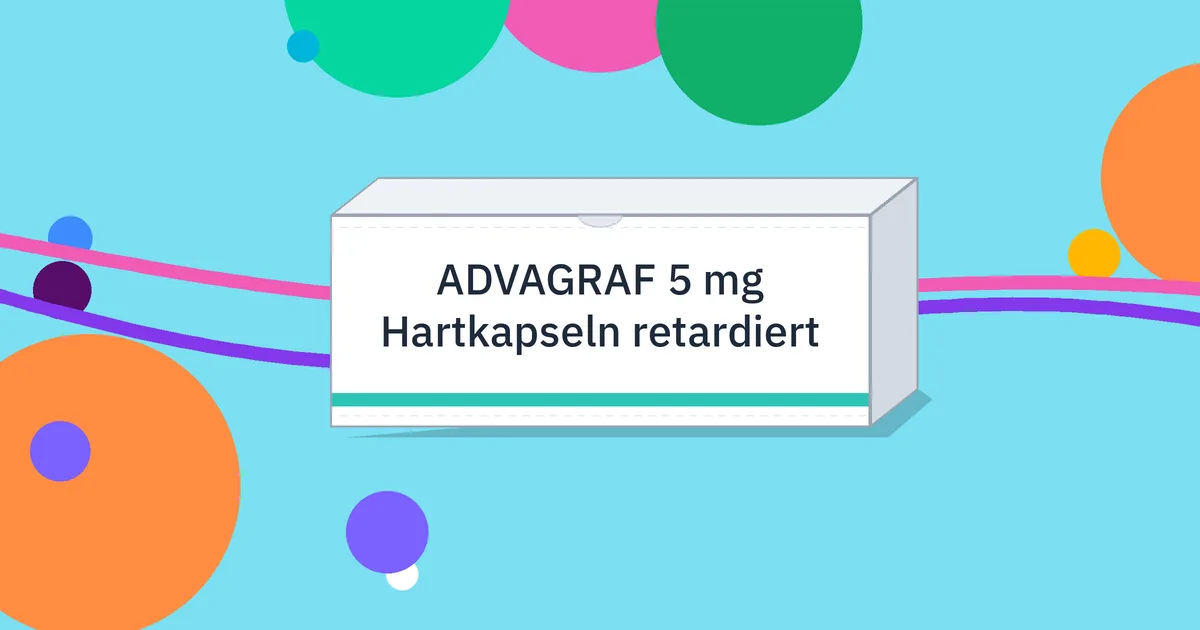 Symbolbild: Packung mit der Aufschrift ADVAGRAF 5 mg Hartkapseln retardiert (PZN 12580818) – Verfügbarkeit und Bezug in Apotheken in Frankfurt am Main