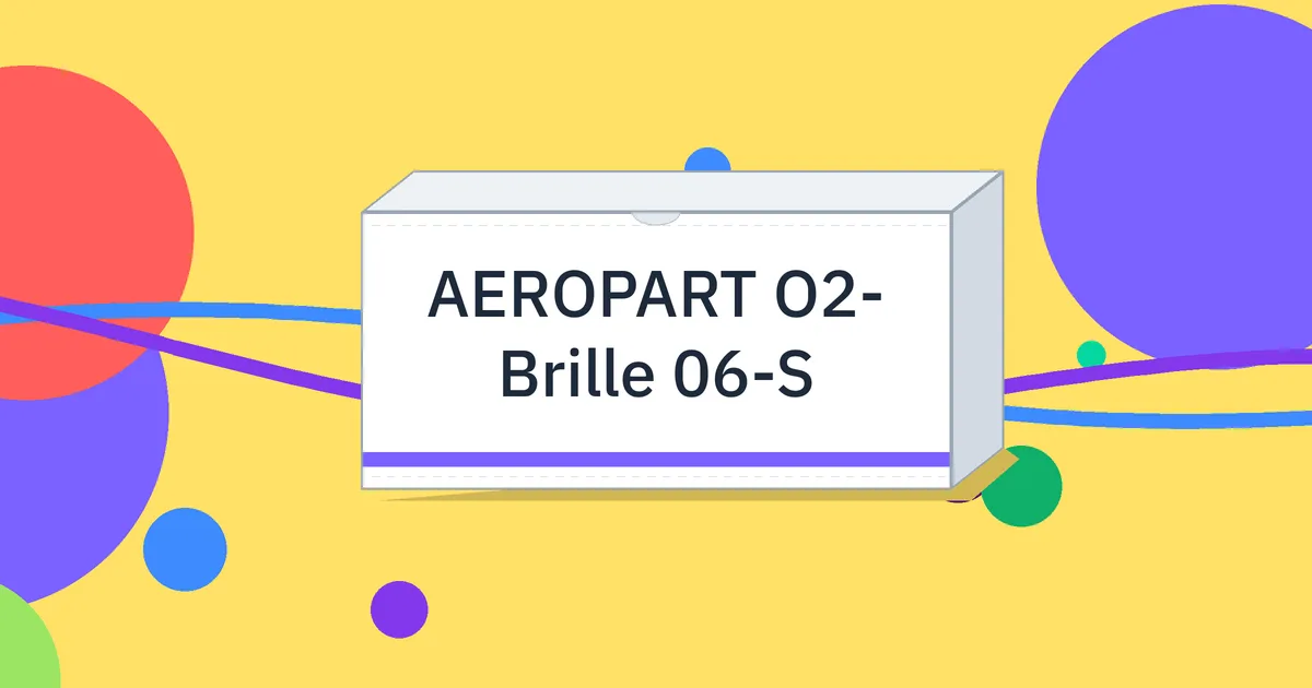 Symbolbild: Packung mit der Aufschrift AEROPART O2-Brille 06-S (PZN 02297323) – Verfügbarkeit und Bezug in Apotheken in Frankfurt am Main