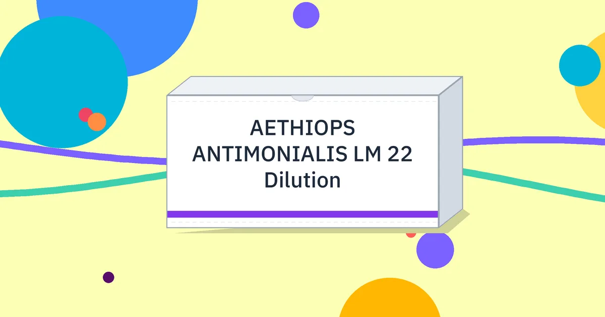 Symbolbild: Packung mit der Aufschrift AETHIOPS ANTIMONIALIS LM 22 Dilution (PZN 13301298) – Verfügbarkeit und Bezug in Apotheken in Frankfurt am Main