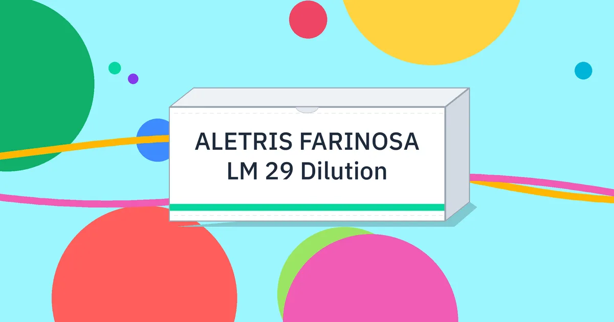 Symbolbild: Packung mit der Aufschrift ALETRIS FARINOSA LM 29 Dilution (PZN 13309880) – Verfügbarkeit und Bezug in Apotheken in Frankfurt am Main