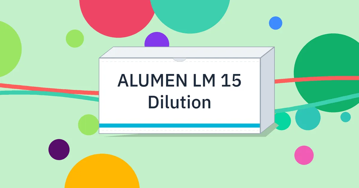 Symbolbild: Packung mit der Aufschrift ALUMEN LM 15 Dilution (PZN 12758021) – Verfügbarkeit und Bezug in Apotheken in Frankfurt am Main