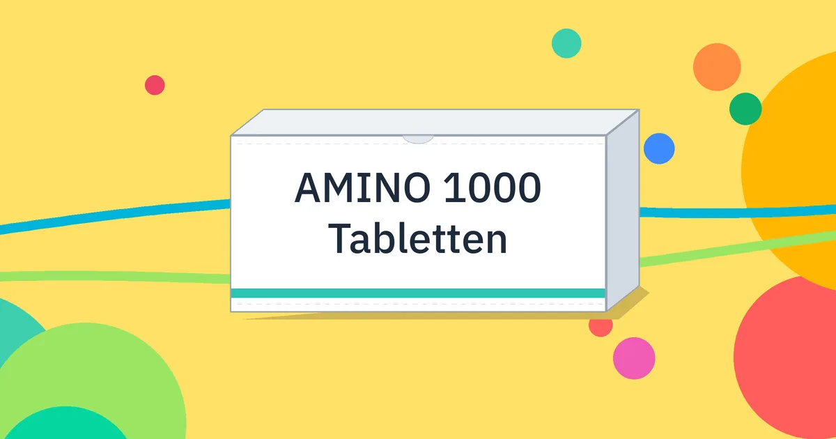 Symbolbild: Packung mit der Aufschrift AMINO 1000 Tabletten (PZN 06949886) – Verfügbarkeit und Bezug in Apotheken in Frankfurt am Main