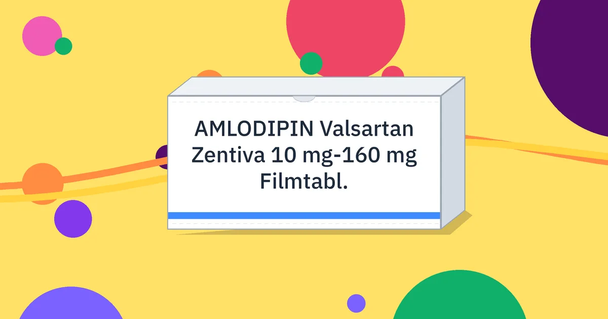 Symbolbild: Packung mit der Aufschrift AMLODIPIN Valsartan Zentiva 10 mg-160 mg Filmtabl. (PZN 13834988) – Verfügbarkeit und Bezug in Apotheken in Frankfurt am Main