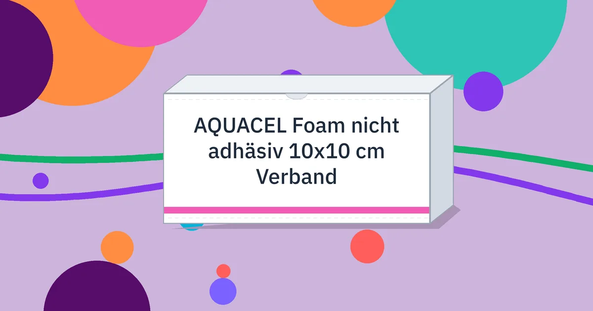 Symbolbild: Packung mit der Aufschrift AQUACEL Foam nicht adhäsiv 10x10 cm Verband (PZN 19698552) – Verfügbarkeit und Bezug in Apotheken in Frankfurt am Main