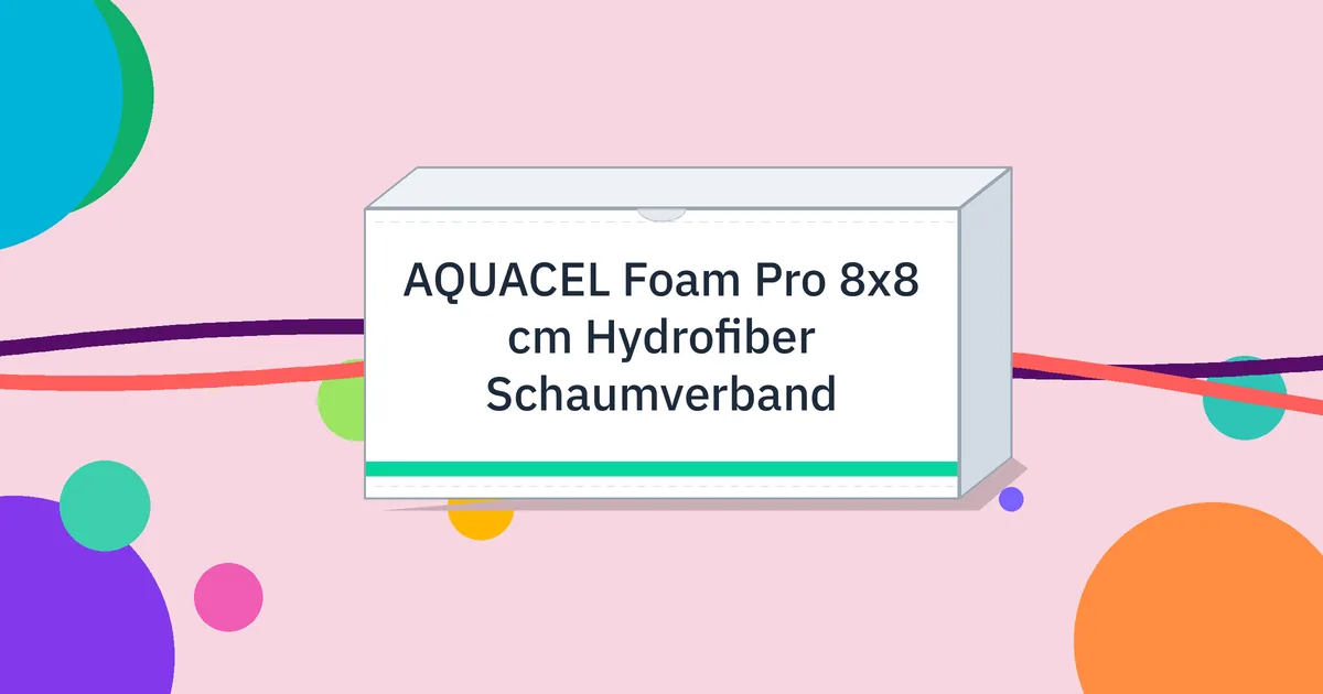 Symbolbild: Packung mit der Aufschrift AQUACEL Foam Pro 8x8 cm Hydrofiber Schaumverband (PZN 18769592) – Verfügbarkeit und Bezug in Apotheken in Frankfurt am Main