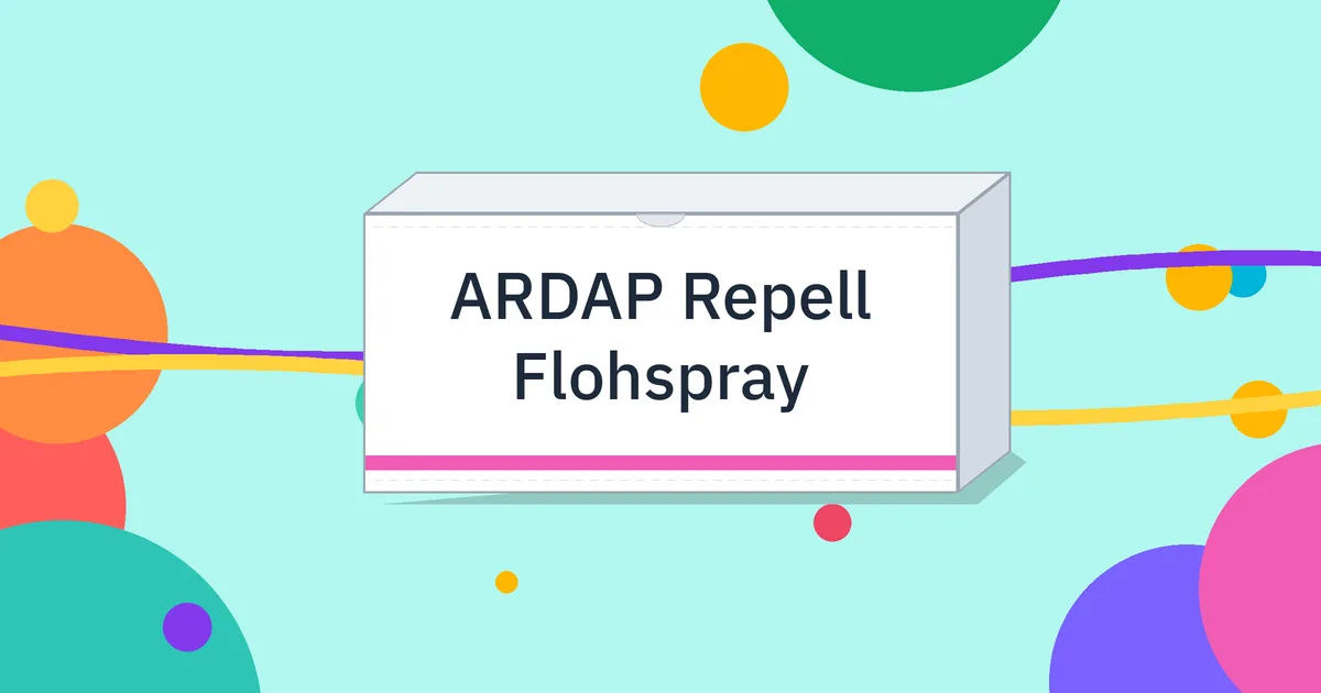 Symbolbild: Packung mit der Aufschrift ARDAP Repell Flohspray (PZN 19293393) – Verfügbarkeit und Bezug in Apotheken in Frankfurt am Main