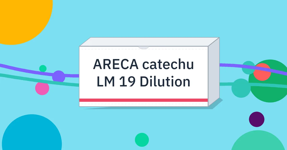 Symbolbild: Packung mit der Aufschrift ARECA catechu LM 19 Dilution (PZN 13388750) – Verfügbarkeit und Bezug in Apotheken in Frankfurt am Main