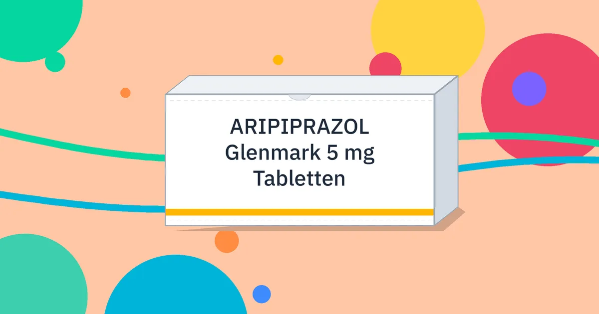 Symbolbild: Packung mit der Aufschrift ARIPIPRAZOL Glenmark 5 mg Tabletten (PZN 10788294) – Verfügbarkeit und Bezug in Apotheken in Frankfurt am Main
