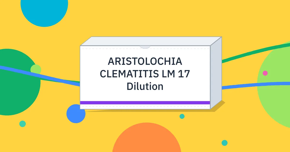 Symbolbild: Packung mit der Aufschrift ARISTOLOCHIA CLEMATITIS LM 17 Dilution (PZN 13391456) – Verfügbarkeit und Bezug in Apotheken in Frankfurt am Main