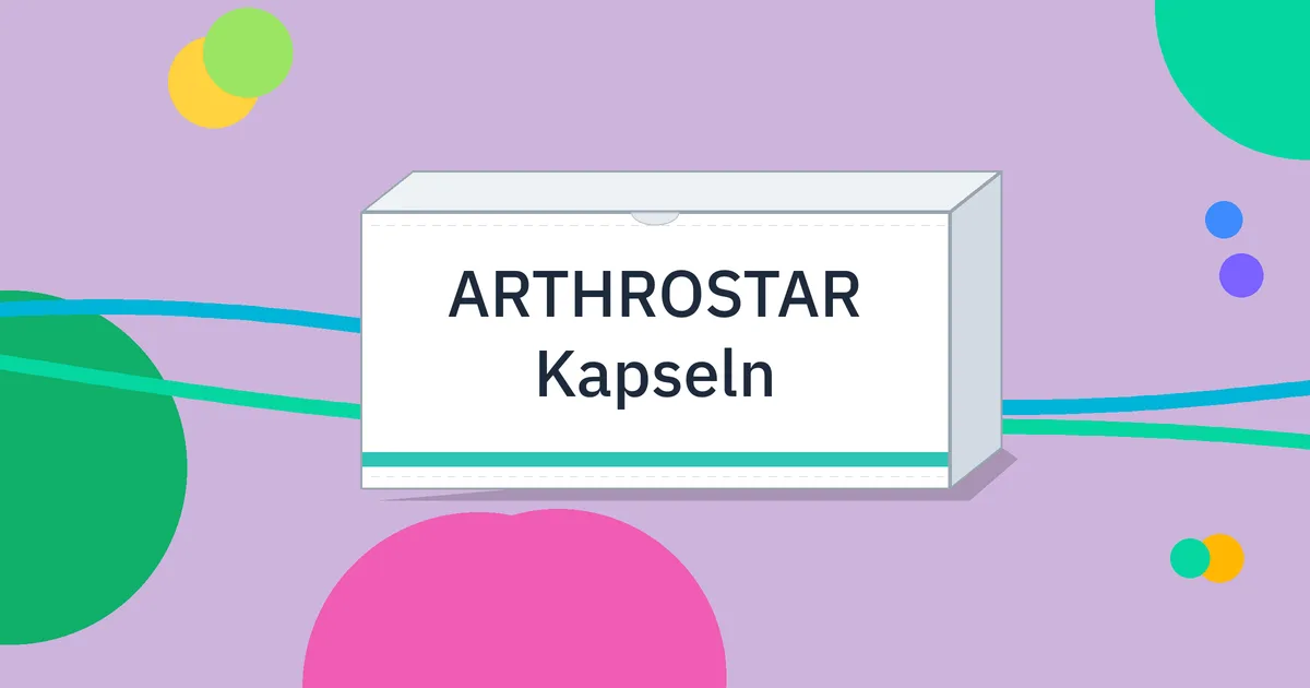 Symbolbild: Packung mit der Aufschrift ARTHROSTAR Kapseln (PZN 16893112) – Verfügbarkeit und Bezug in Apotheken in Frankfurt am Main