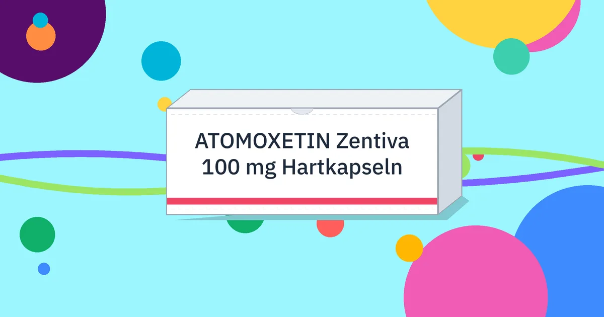 Symbolbild: Packung mit der Aufschrift ATOMOXETIN Zentiva 100 mg Hartkapseln (PZN 14313576) – Verfügbarkeit und Bezug in Apotheken in Frankfurt am Main