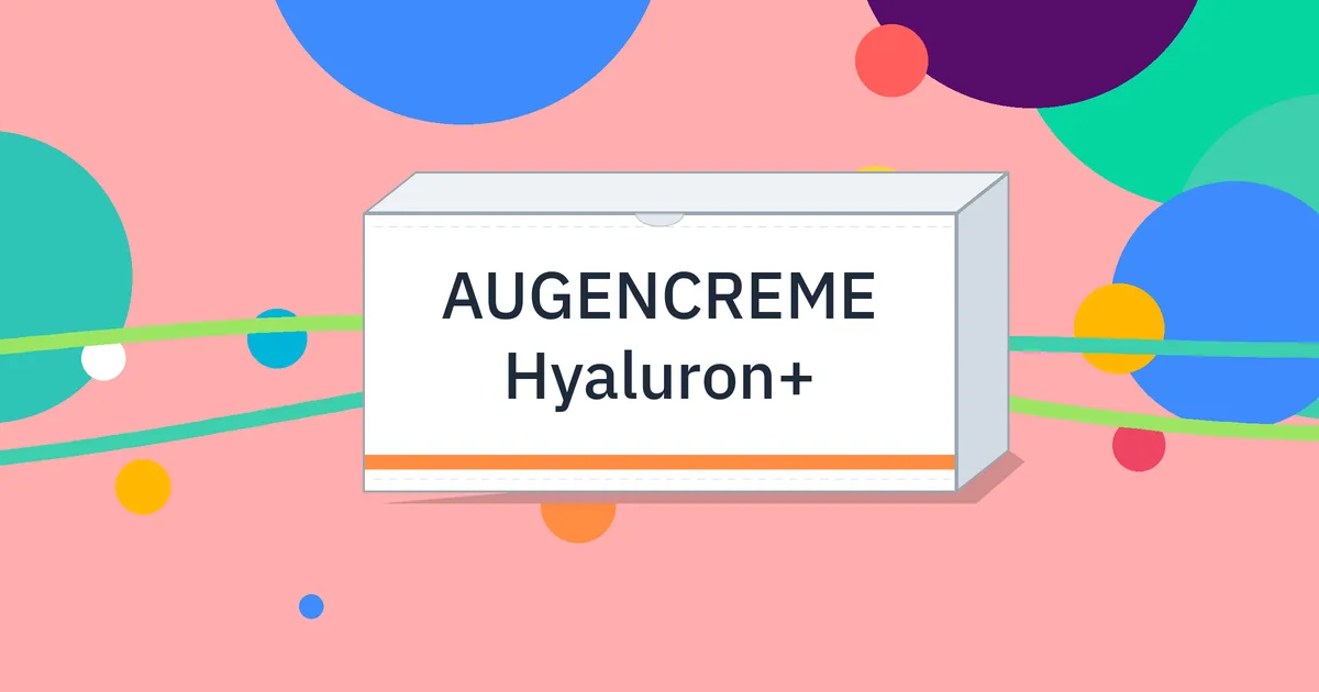 Symbolbild: Packung mit der Aufschrift AUGENCREME Hyaluron+ (PZN 17428854) – Verfügbarkeit und Bezug in Apotheken in Frankfurt am Main