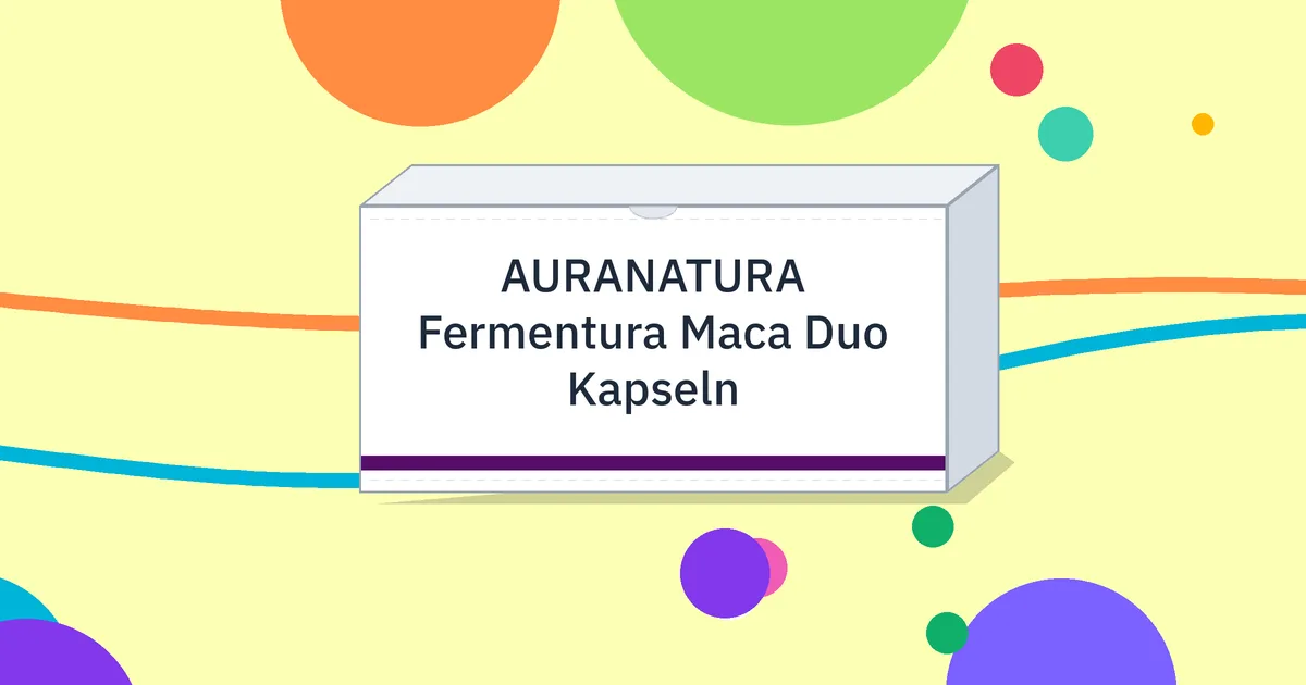 Symbolbild: Packung mit der Aufschrift AURANATURA Fermentura Maca Duo Kapseln (PZN 19338925) – Verfügbarkeit und Bezug in Apotheken in Frankfurt am Main