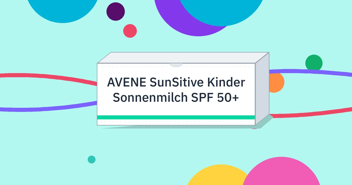 Symbolbild: Packung mit der Aufschrift AVENE SunSitive Kinder Sonnenmilch SPF 50+ (PZN 10546964) – Verfügbarkeit und Bezug in Apotheken in Frankfurt am Main