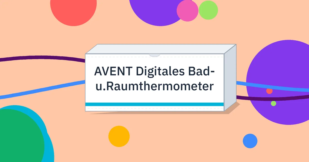 Symbolbild: Packung mit der Aufschrift AVENT Digitales Bad- u.Raumthermometer (PZN 03470143) – Verfügbarkeit und Bezug in Apotheken in Frankfurt am Main