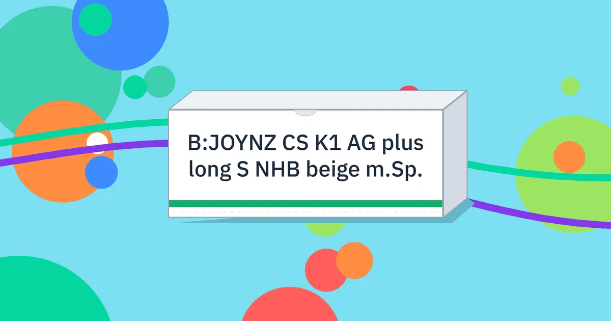 Symbolbild: Packung mit der Aufschrift B:JOYNZ CS K1 AG plus long S NHB beige m.Sp. (PZN 20530898) – Verfügbarkeit und Bezug in Apotheken in Frankfurt am Main