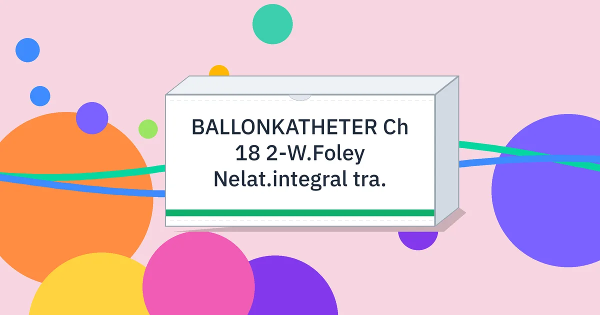Symbolbild: Packung mit der Aufschrift BALLONKATHETER Ch 18 2-W.Foley Nelat.integral tra. (PZN 14350241) – Verfügbarkeit und Bezug in Apotheken in Frankfurt am Main