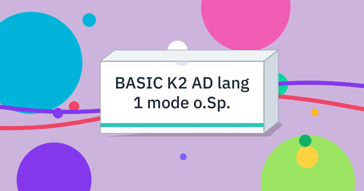 Symbolbild: Packung mit der Aufschrift BASIC K2 AD lang 1 mode o.Sp. (PZN 20263664) – Verfügbarkeit und Bezug in Apotheken in Frankfurt am Main