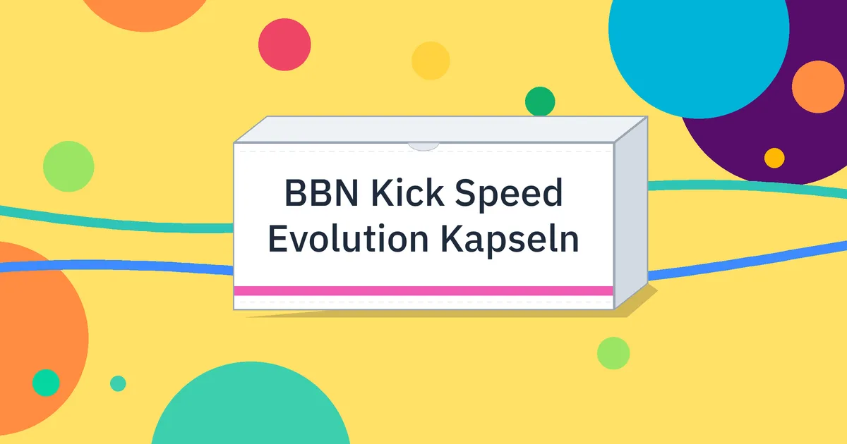 Symbolbild: Packung mit der Aufschrift BBN Kick Speed Evolution Kapseln (PZN 06116933) – Verfügbarkeit und Bezug in Apotheken in Frankfurt am Main