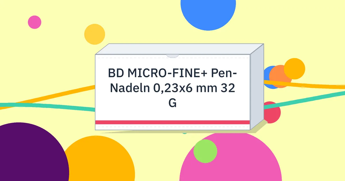 Symbolbild: Packung mit der Aufschrift BD MICRO-FINE+ Pen-Nadeln 0,23x6 mm 32 G (PZN 20354711) – Verfügbarkeit und Bezug in Apotheken in Frankfurt am Main