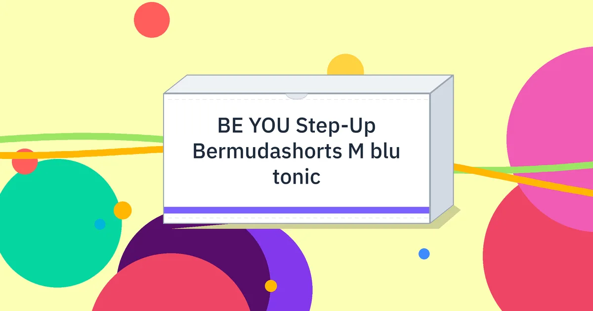 Symbolbild: Packung mit der Aufschrift BE YOU Step-Up Bermudashorts M blu tonic (PZN 20720280) – Verfügbarkeit und Bezug in Apotheken in Frankfurt am Main