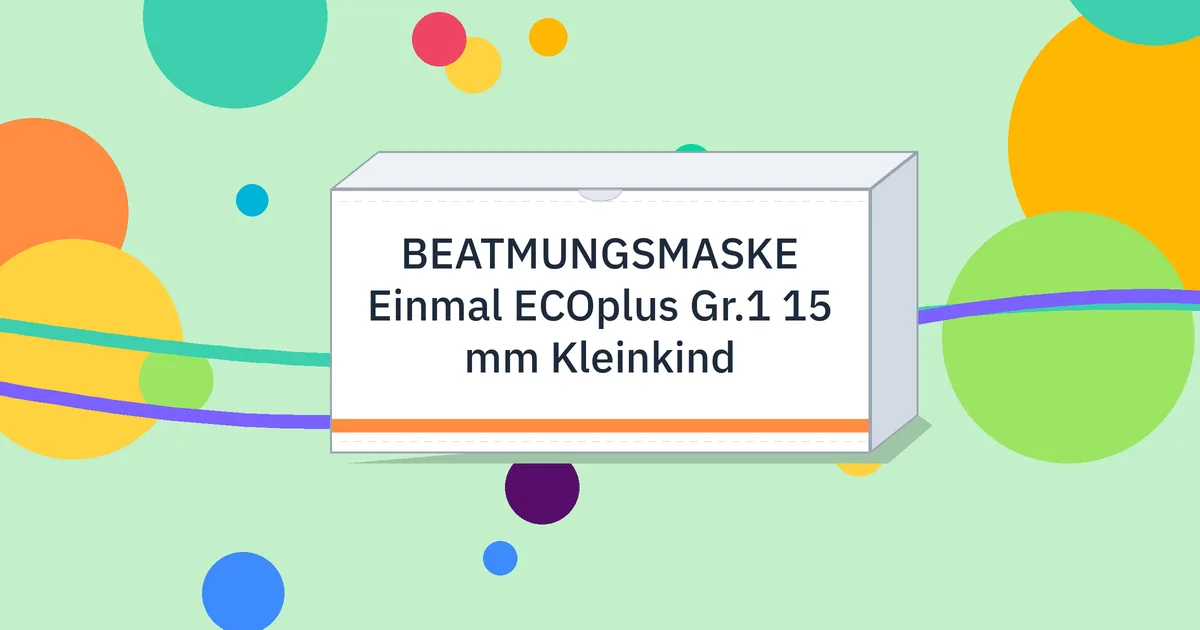 Symbolbild: Packung mit der Aufschrift BEATMUNGSMASKE Einmal ECOplus Gr.1 15 mm Kleinkind (PZN 10066419) – Verfügbarkeit und Bezug in Apotheken in Frankfurt am Main