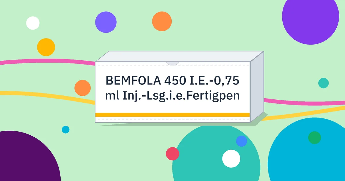 Symbolbild: Packung mit der Aufschrift BEMFOLA 450 I.E.-0,75 ml Inj.-Lsg.i.e.Fertigpen (PZN 10389341) – Verfügbarkeit und Bezug in Apotheken in Frankfurt am Main