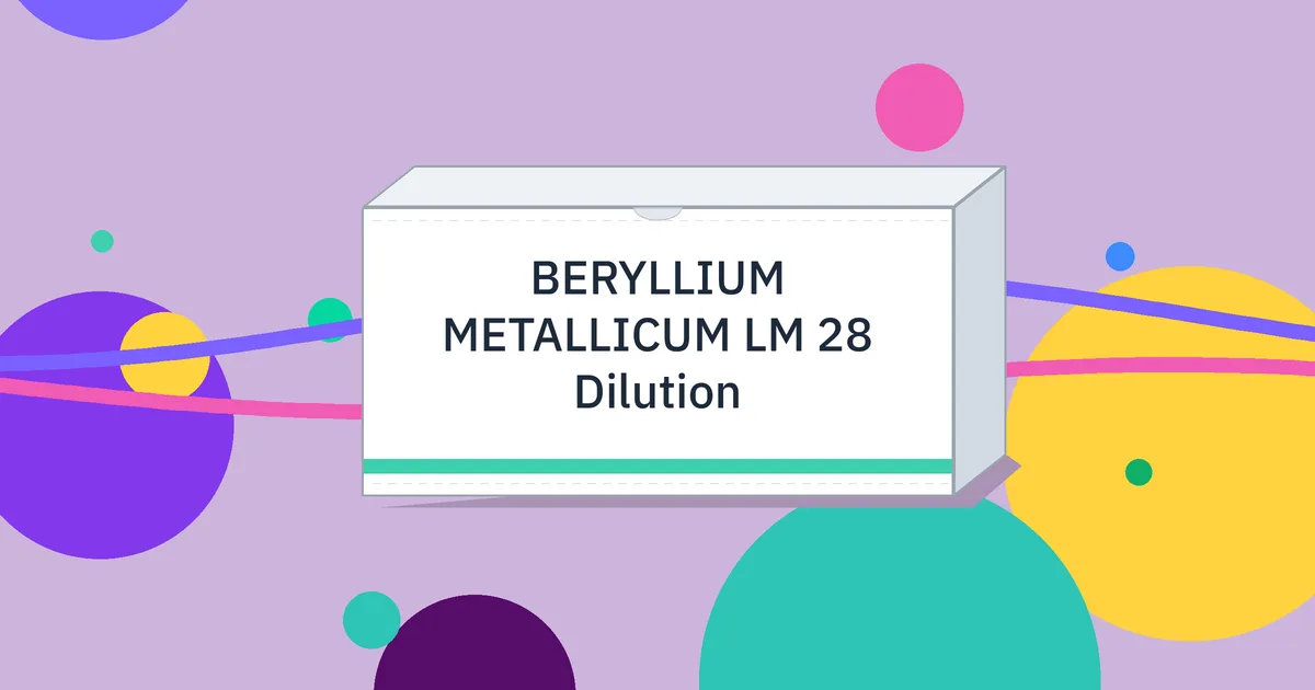Symbolbild: Packung mit der Aufschrift BERYLLIUM METALLICUM LM 28 Dilution (PZN 12793537) – Verfügbarkeit und Bezug in Apotheken in Frankfurt am Main