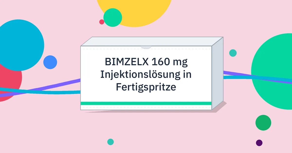 Symbolbild: Packung mit der Aufschrift BIMZELX 160 mg Injektionslösung in Fertigspritze (PZN 17177487) – Verfügbarkeit und Bezug in Apotheken in Frankfurt am Main