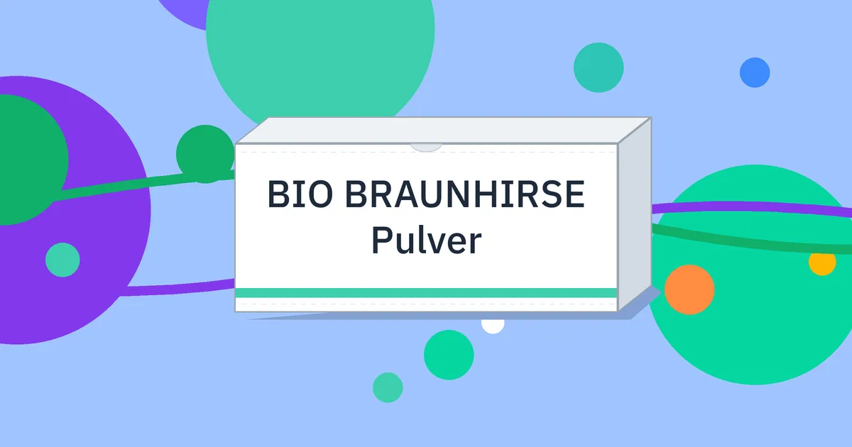 Symbolbild: Packung mit der Aufschrift BIO BRAUNHIRSE Pulver (PZN 10096633) – Verfügbarkeit und Bezug in Apotheken in Frankfurt am Main