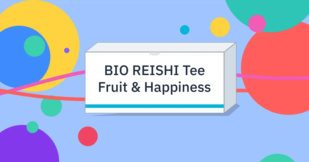 Symbolbild: Packung mit der Aufschrift BIO REISHI Tee Fruit & Happiness (PZN 16017089) – Verfügbarkeit und Bezug in Apotheken in Frankfurt am Main
