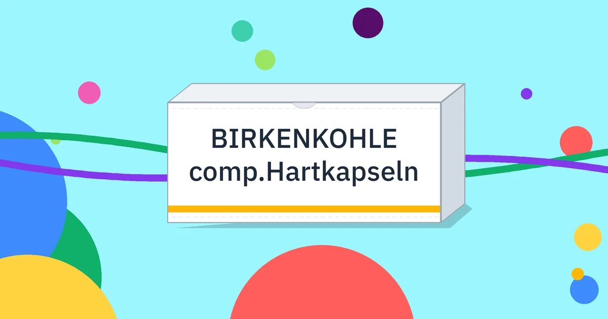 Symbolbild: Packung mit der Aufschrift BIRKENKOHLE comp.Hartkapseln (PZN 02342182) – Verfügbarkeit und Bezug in Apotheken in Frankfurt am Main