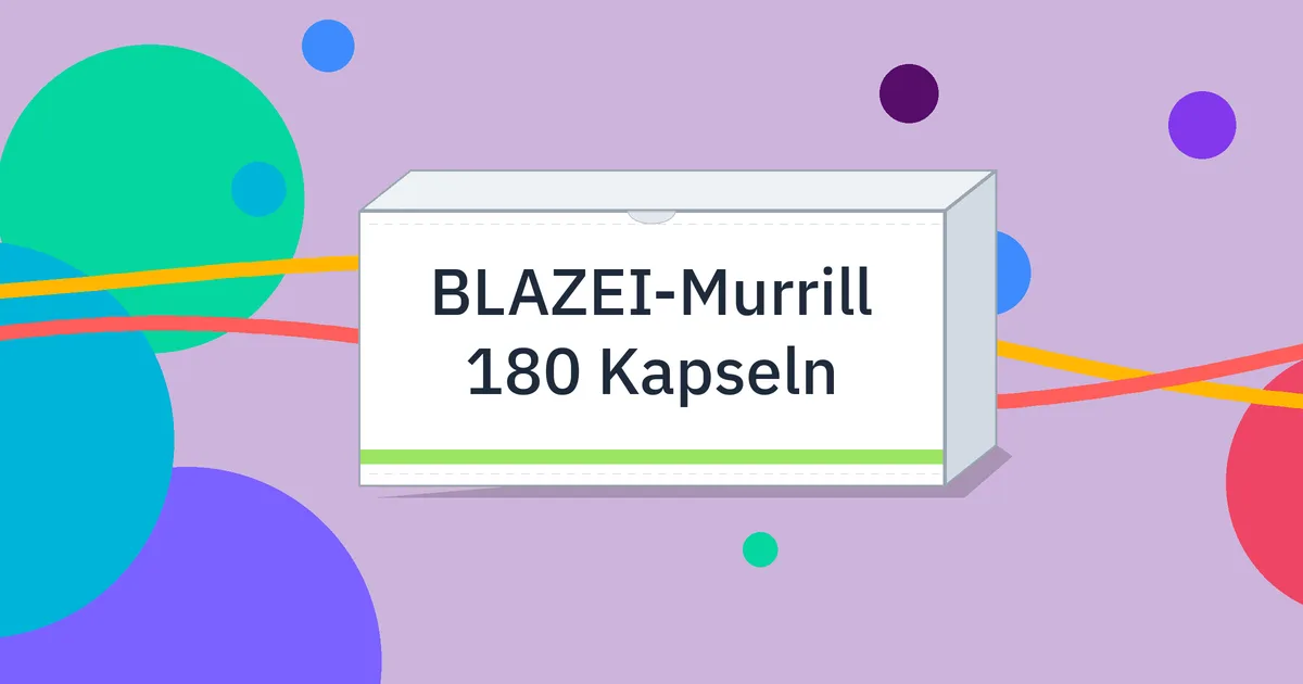 Symbolbild: Packung mit der Aufschrift BLAZEI-Murrill 180 Kapseln (PZN 15306236) – Verfügbarkeit und Bezug in Apotheken in Frankfurt am Main