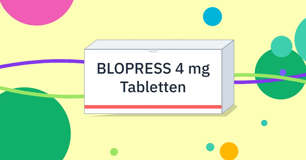 Symbolbild: Packung mit der Aufschrift BLOPRESS 4 mg Tabletten (PZN 08625099) – Verfügbarkeit und Bezug in Apotheken in Frankfurt am Main