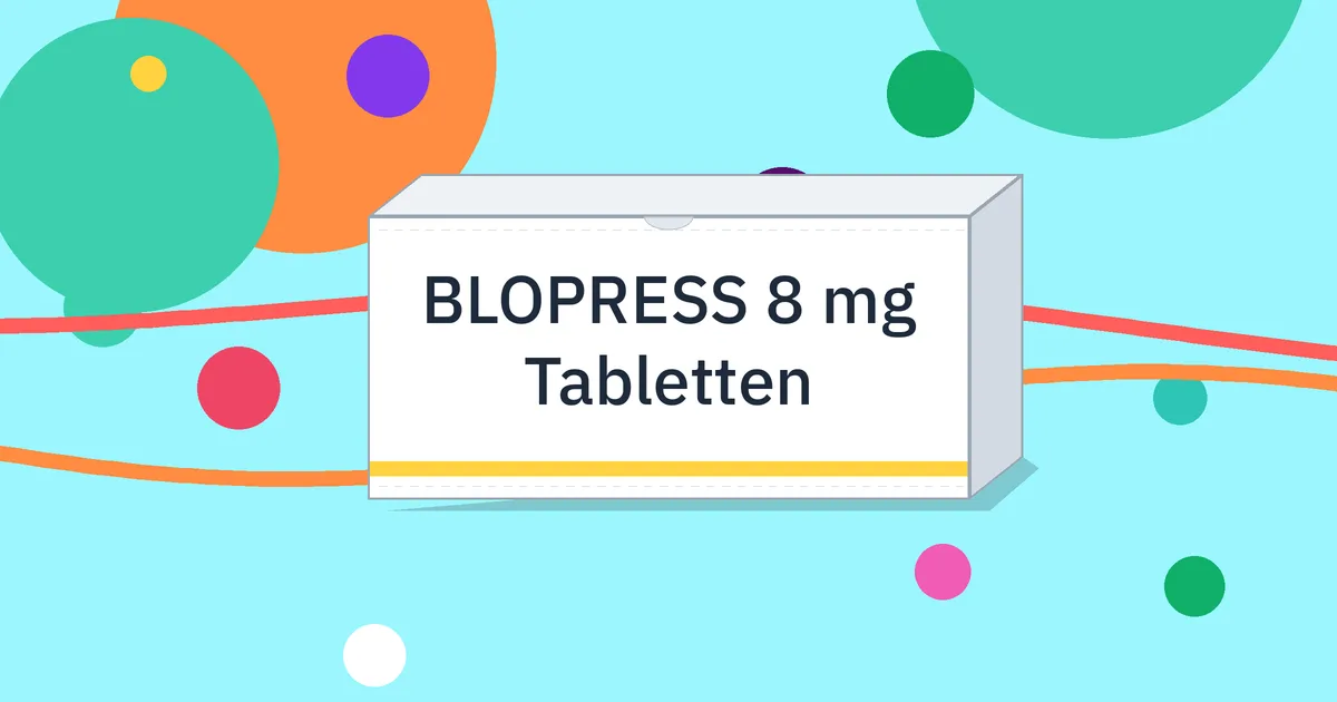 Symbolbild: Packung mit der Aufschrift BLOPRESS 8 mg Tabletten (PZN 01510370) – Verfügbarkeit und Bezug in Apotheken in Frankfurt am Main