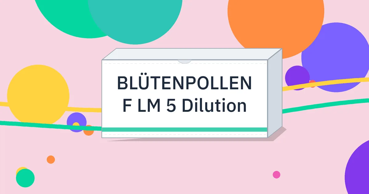 Symbolbild: Packung mit der Aufschrift BLÜTENPOLLEN F LM 5 Dilution (PZN 13389318) – Verfügbarkeit und Bezug in Apotheken in Frankfurt am Main