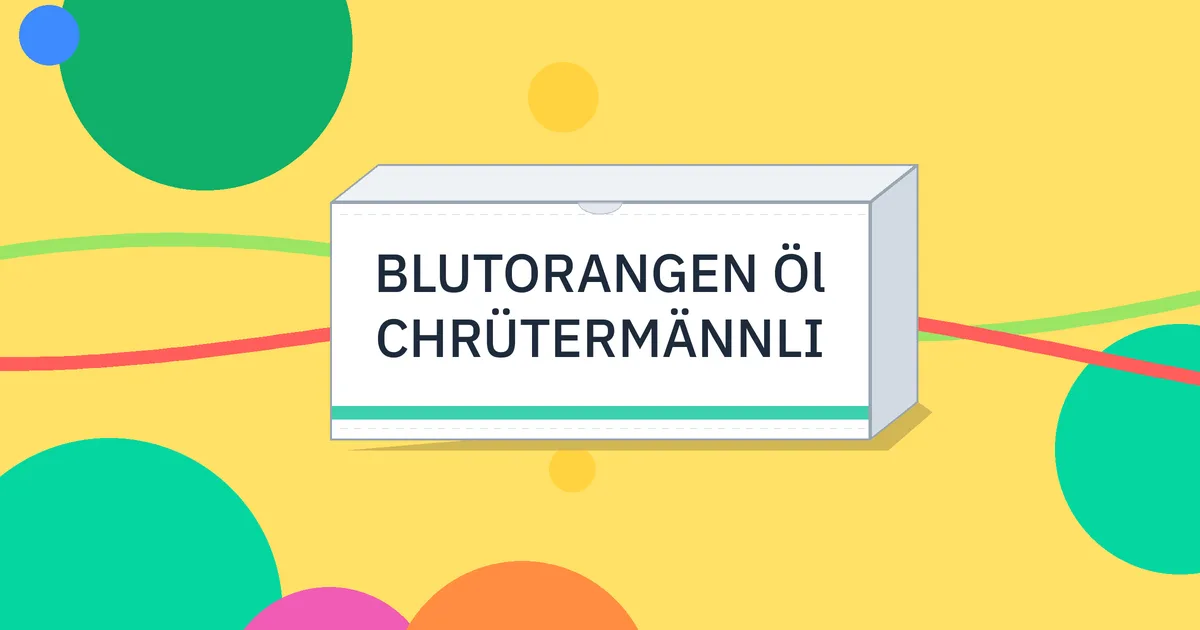 Symbolbild: Packung mit der Aufschrift BLUTORANGEN Öl CHRÜTERMÄNNLI (PZN 07196414) – Verfügbarkeit und Bezug in Apotheken in Frankfurt am Main