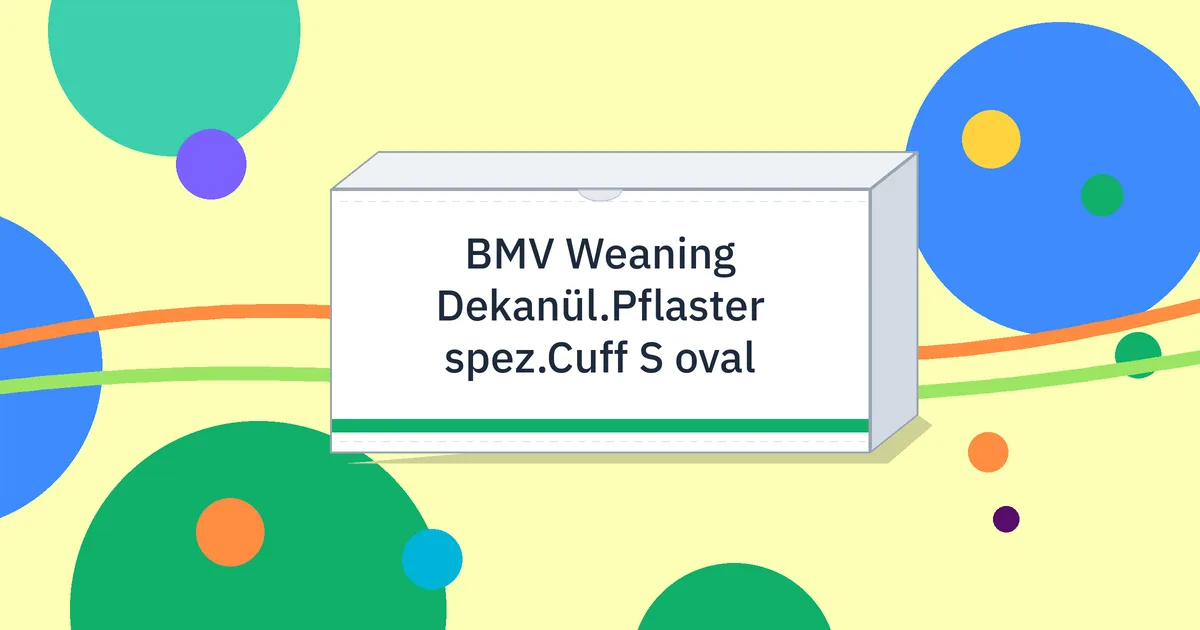 Symbolbild: Packung mit der Aufschrift BMV Weaning Dekanül.Pflaster spez.Cuff S oval (PZN 16608695) – Verfügbarkeit und Bezug in Apotheken in Frankfurt am Main