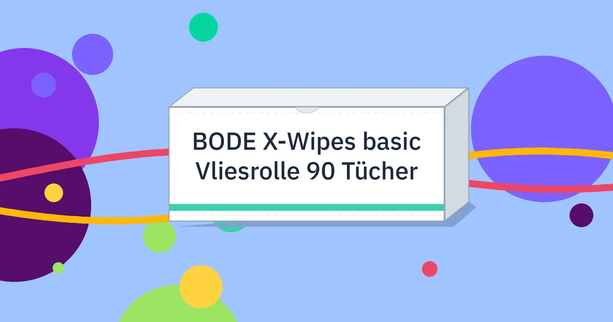 Symbolbild: Packung mit der Aufschrift BODE X-Wipes basic Vliesrolle 90 Tücher (PZN 14441937) – Verfügbarkeit und Bezug in Apotheken in Frankfurt am Main