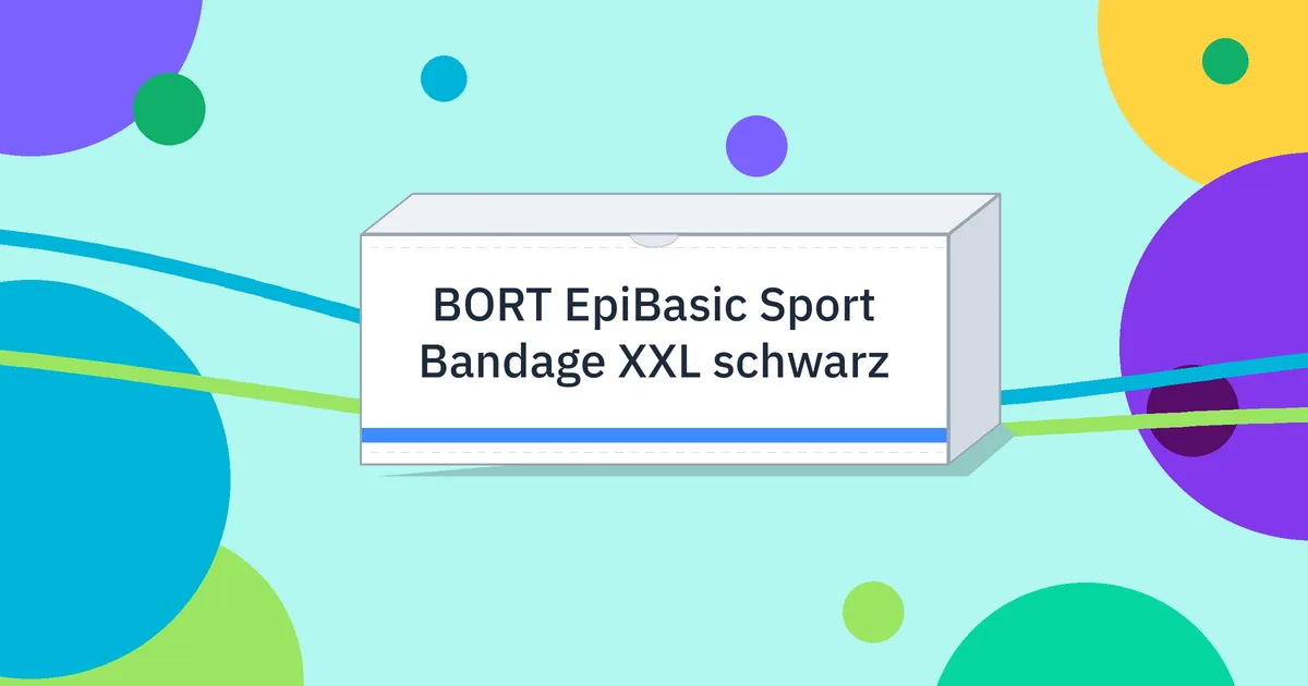 Symbolbild: Packung mit der Aufschrift BORT EpiBasic Sport Bandage XXL schwarz (PZN 09777351) – Verfügbarkeit und Bezug in Apotheken in Frankfurt am Main