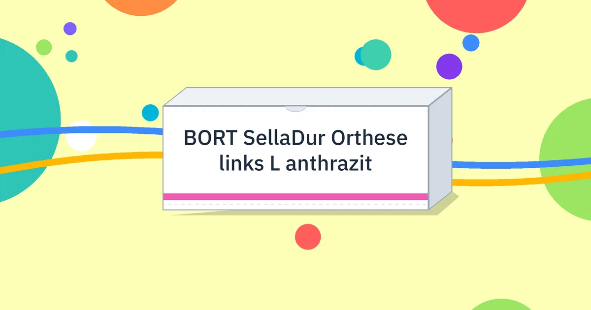 Symbolbild: Packung mit der Aufschrift BORT SellaDur Orthese links L anthrazit (PZN 09444230) – Verfügbarkeit und Bezug in Apotheken in Frankfurt am Main