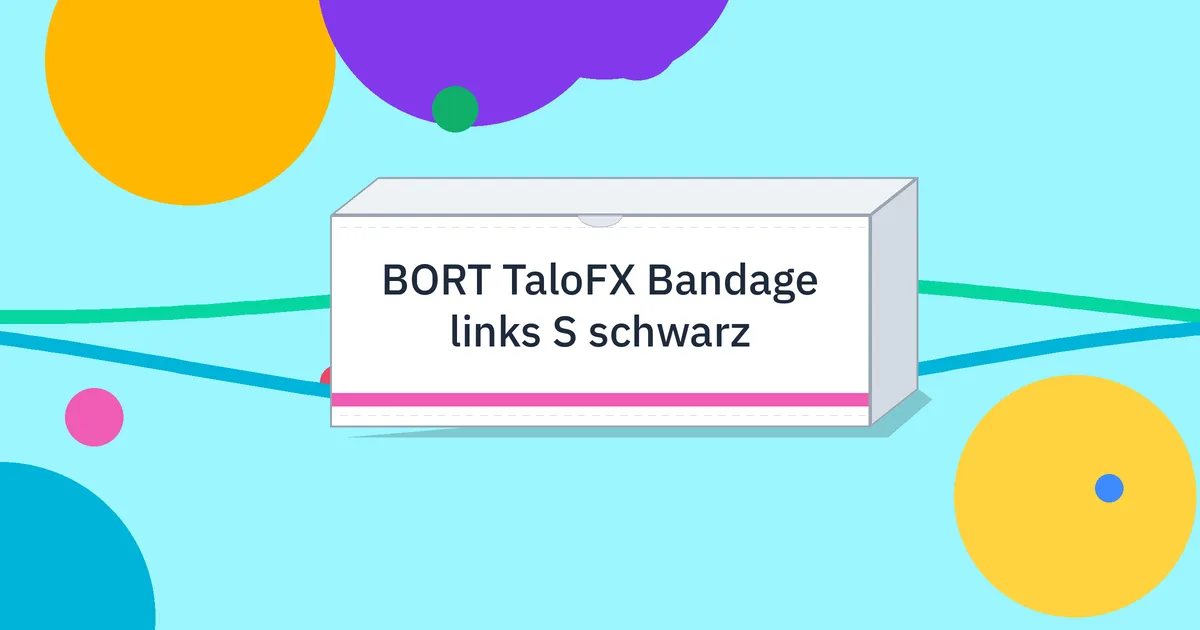 Symbolbild: Packung mit der Aufschrift BORT TaloFX Bandage links S schwarz (PZN 06084541) – Verfügbarkeit und Bezug in Apotheken in Frankfurt am Main