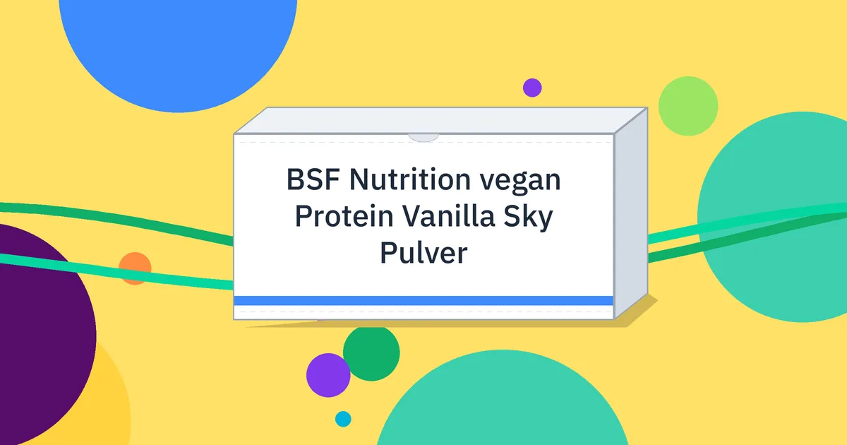 Symbolbild: Packung mit der Aufschrift BSF Nutrition vegan Protein Vanilla Sky Pulver (PZN 16237069) – Verfügbarkeit und Bezug in Apotheken in Frankfurt am Main