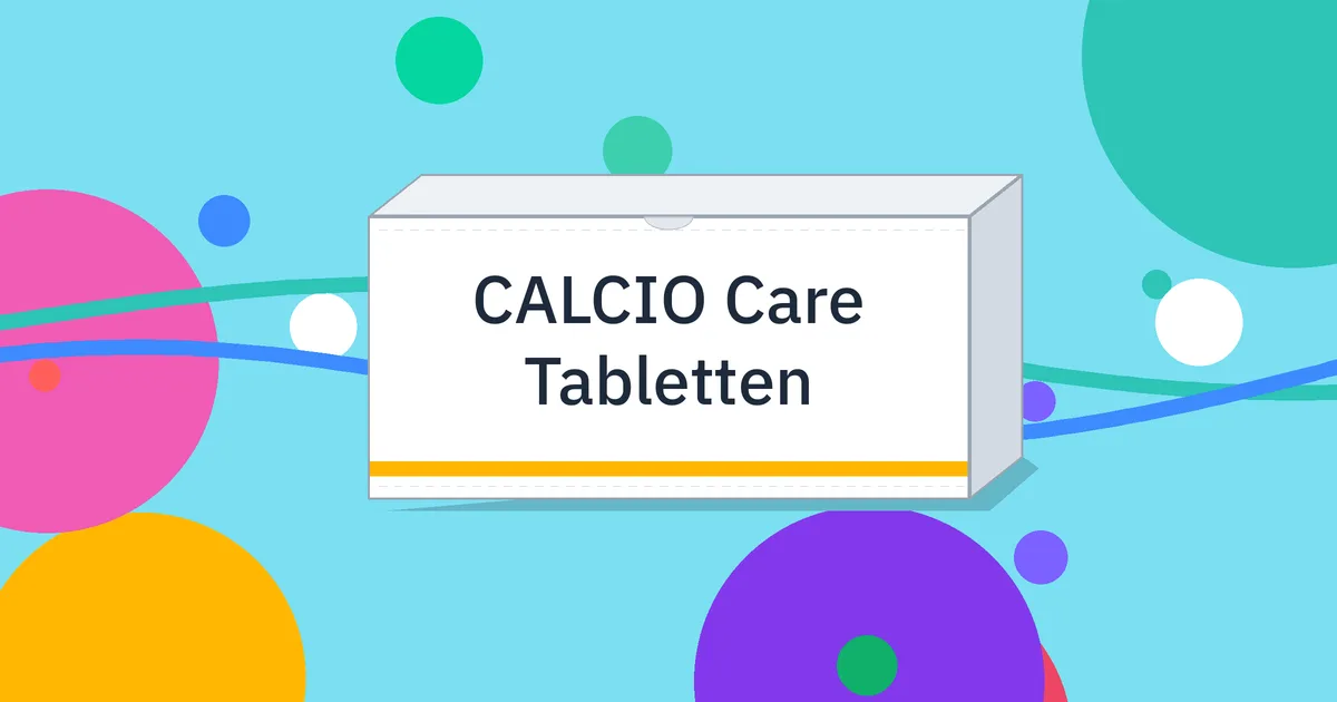 Symbolbild: Packung mit der Aufschrift CALCIO Care Tabletten (PZN 06893217) – Verfügbarkeit und Bezug in Apotheken in Frankfurt am Main