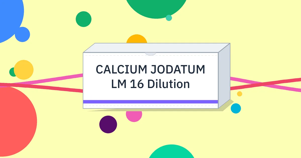 Symbolbild: Packung mit der Aufschrift CALCIUM JODATUM LM 16 Dilution (PZN 12804821) – Verfügbarkeit und Bezug in Apotheken in Frankfurt am Main